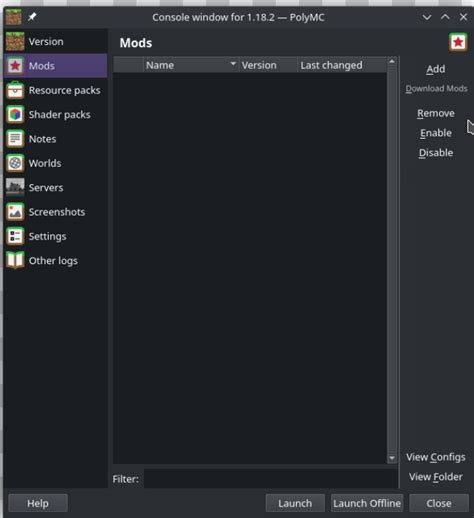 Move Install Mods Above Remove Enable Disable Issue PolyMC PolyMC GitHub