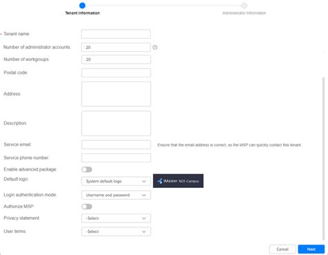creating a tenant administrator