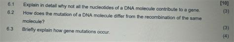 Solved 6 1 ﻿explain In Detail Why Not All The Nucleotides Of