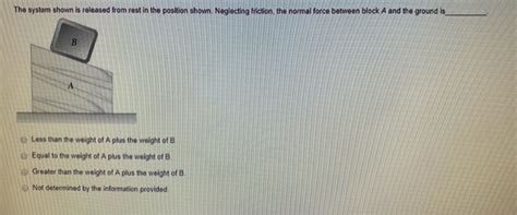Solved The System Shown Is Released From Rest In The Chegg