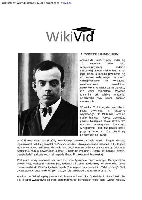 Biografia Antoine De Saint Exupery