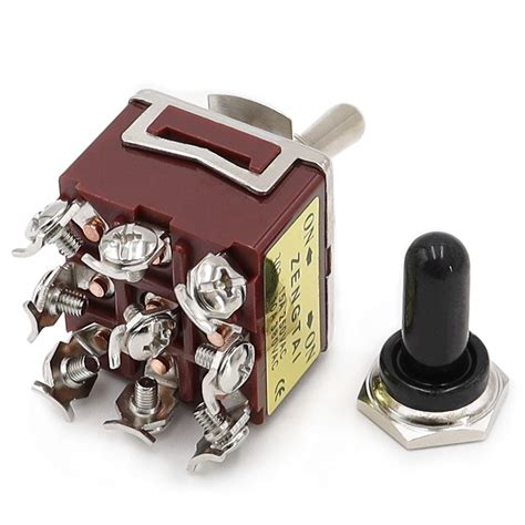 Mxuteuk Heavy Duty Rocker Toggle Switch 2 Position 3pdt 9 Terminal Onon 15a 250v