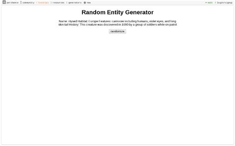 Random Entity Generator