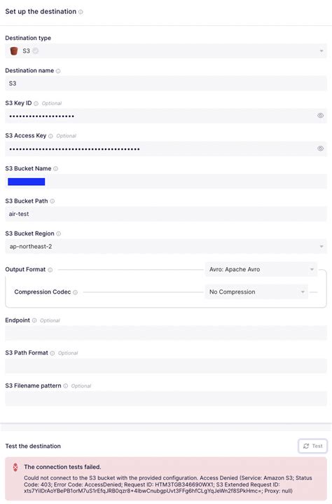Destination Set Up S3 Public Bucket Access Denied Connector Questions And Issues Airbyte