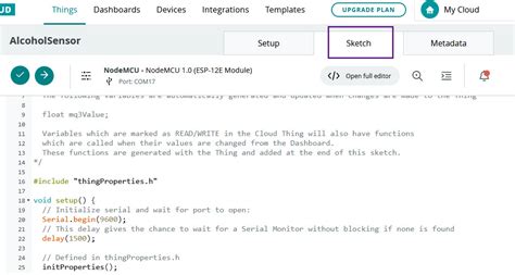 Alcohol Sensor With Arduino Iot Cloud Platform Ee Diary