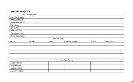 Module Approved Test Case Template Downloadable Header