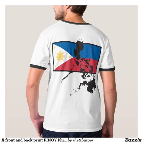 A Front And Back Print Pinoy Philippines Map Flag T Shirt Shirts