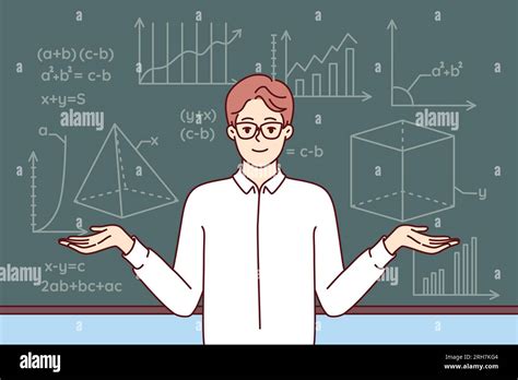 Professor Teacher Blackboard Mathematic Formulas Stock Vector Images