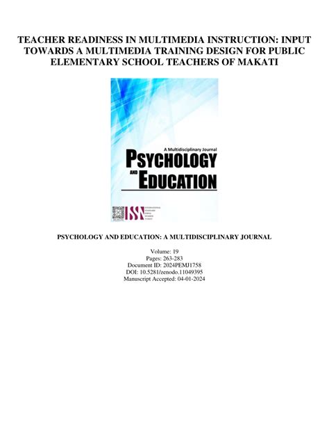 Pdf Teacher Readiness In Multimedia Instruction Input Towards The Development Of Multimedia