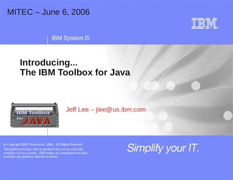Ppt Ibm System I5 Introducing The Ibm Toolbox For Java Jeff Lee Jlee Mitec