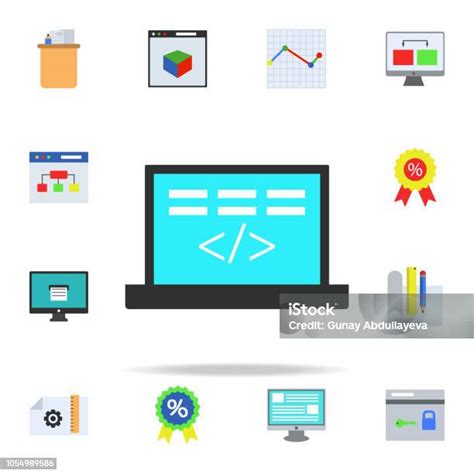 電腦程式設計彩色圖示面向 Web 和移動的通用集程式設計圖示向量圖形及更多互聯網圖片 互聯網 信息圖形 商務 Istock