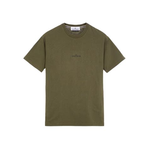 스톤 아일랜드 2ns82 스탬프 투 프린트 티셔츠 올리브 그린 23fw Stone Island Kream