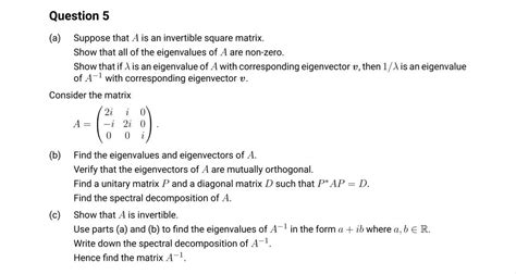 Solved A Suppose That A Is An Invertible Square Matrix