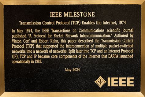 Milestones Transmission Control Protocol TCP Enables The Internet Engineering And