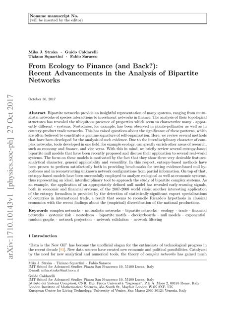 Pdf From Ecology To Finance And Back A Review On Entropy Based Null Models For The
