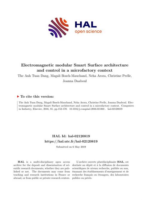 Pdf Electromagnetic Modular Smart Surface Architecture And Dokumentips