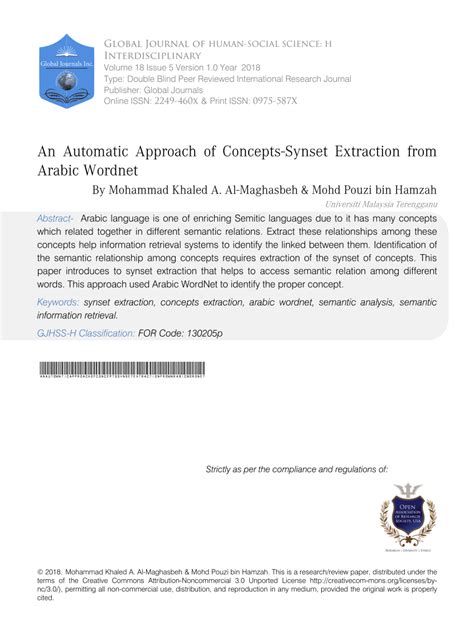 Pdf An Automatic Approach Of Concepts Synset Extraction From Arabic