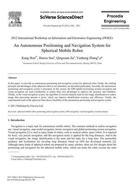 Pdf An Autonomous Positioning And Navigation System For Spherical Mobile Robot Dokumentips