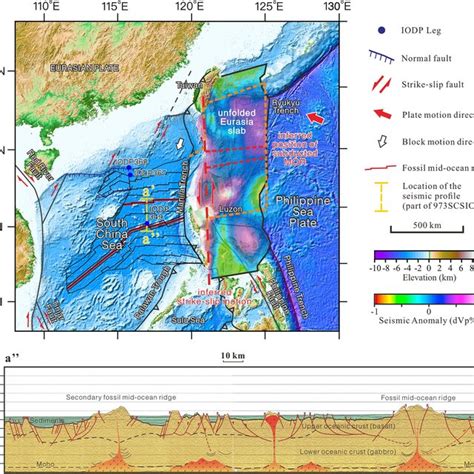 Tectonic Map Showing The Two Fossil Mid‐ocean Ridges In The South China