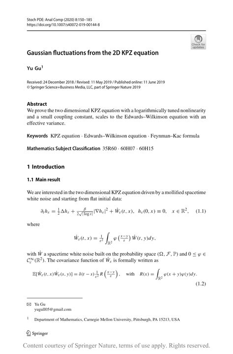 Gaussian Fluctuations From The 2d Kpz Equation