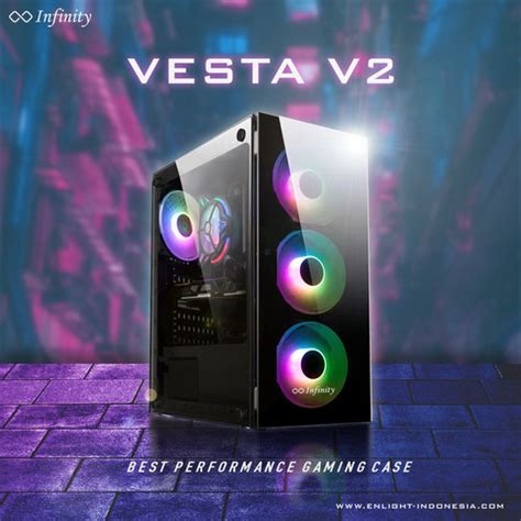 Jual Infinity Vesta V Tempered Glass Atx Matx Gaming Pc Case Casing Komputer Best Seller