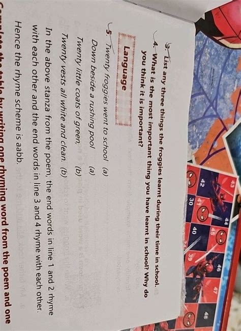 3 List Any Three Things The Froggies Learnt StudyX