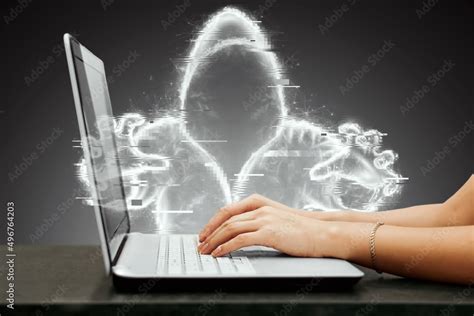 Dark Web Shadow Crime Internet Crime Concept Hidden Internet Hologram Of Digital Hacker In