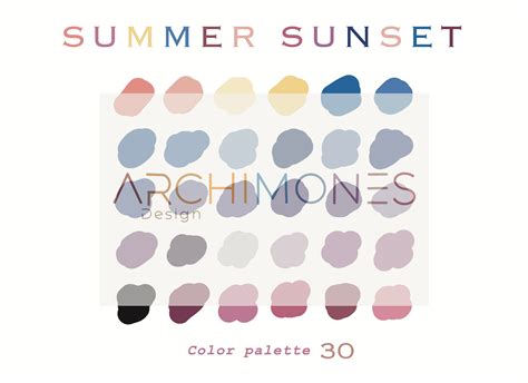 Procreate Color Palette Summer Sunset Color Palette Procreate Swatches Color Swatches For