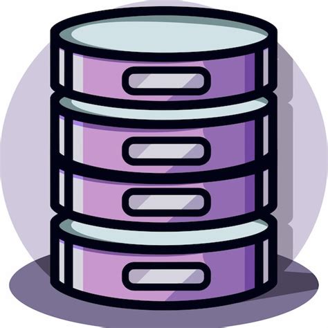 Stylized Purple And White Database Server Icon With Circular Elements