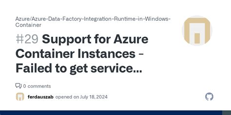 Support For Azure Container Instances Failed To Get Service Token