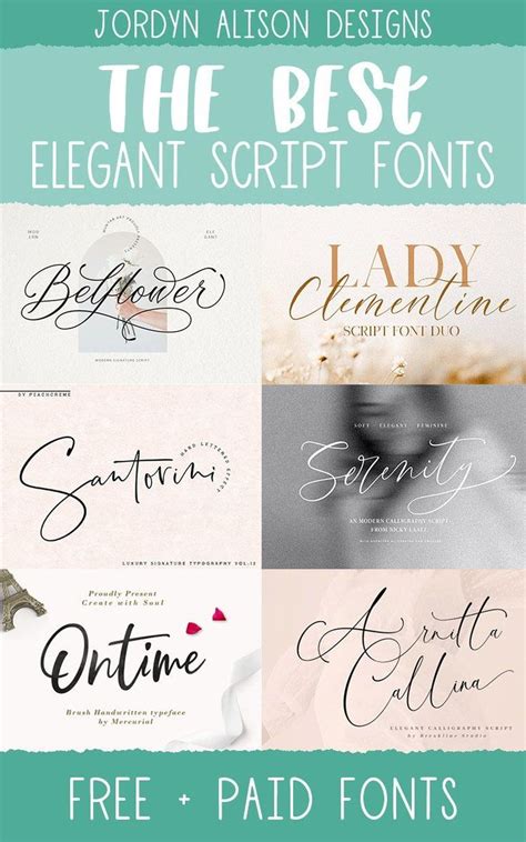 BEST Elegant Script Fonts Free Paid W Commercial Use Script Fonts Free Script Fonts