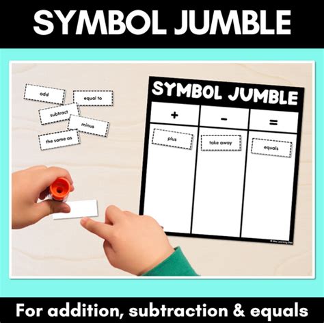 Symbol Jumble Worksheet Addition Subtraction And Equal To Mrs Learning Bee