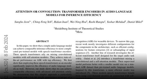 Paper Page Attention Or Convolution Transformer Encoders In Audio Language Models For