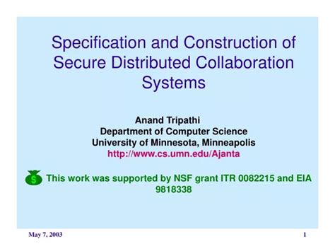 Ppt Specification And Construction Of Secure Distributed