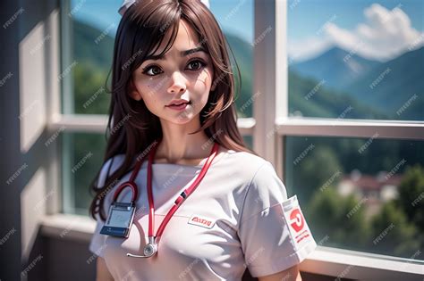Premium Ai Image A Lady In A Lab Uniform With The Name Burly On Her Chest