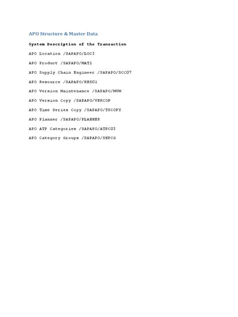 Apo Transaction Codes Download Free Pdf Databases Pointer