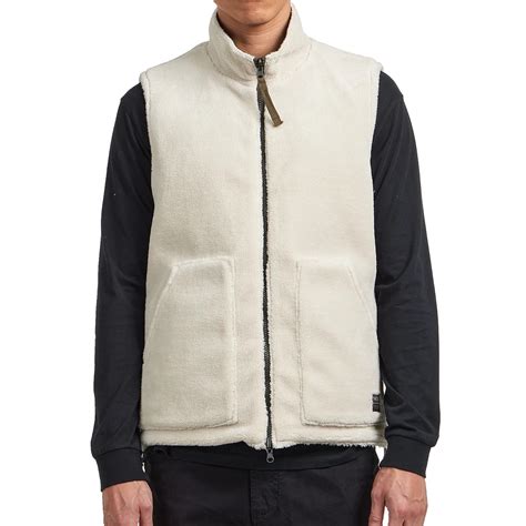 Taion Non Down Military Reversible Boa Hi Neck Vest Dark Olive