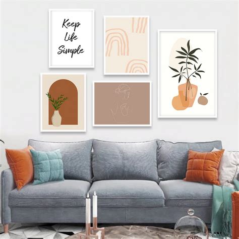 تابلو طرح نقاشی مینیمال و جمله انگیزشی مدل W 712 مجموعه 5 عددی