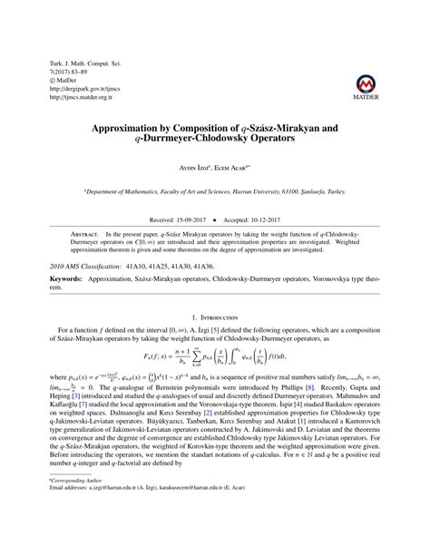 Pdf On Approximation By Generalized Bernstein Durrmeyer Operators
