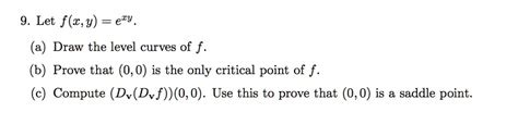 Let F C Y Ecy Draw The Level Curves Of F Prove SolvedLib