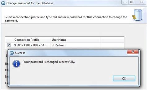 Changing Database Password Using IBM Data Studio