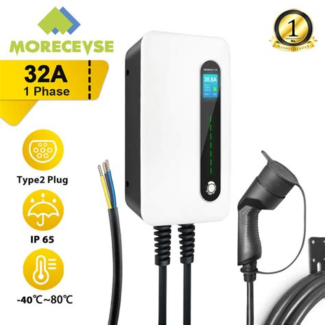 Ev 충전기 32a Evse Wallbox 전기 자동차 자동차 충전 스테이션 220v 유형 2 소켓 1 단계 72kw Iec 62196 2 6m 케이블 신에너지 차량