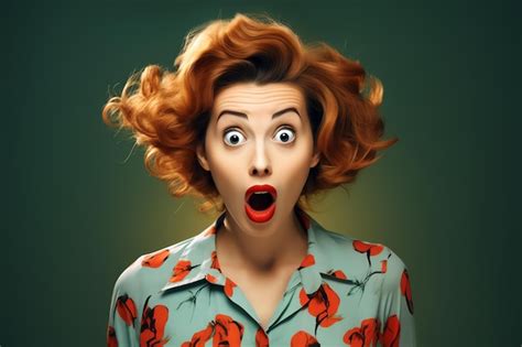 Premium Ai Image Surprised Woman Head Ai Generated Image