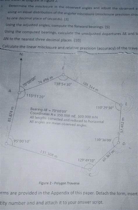 I Determine The Misclosure In The Observed Angles