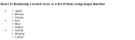 React Js Map Jsx Example Array Map Method Iterate Over An Array And Render Its Elements