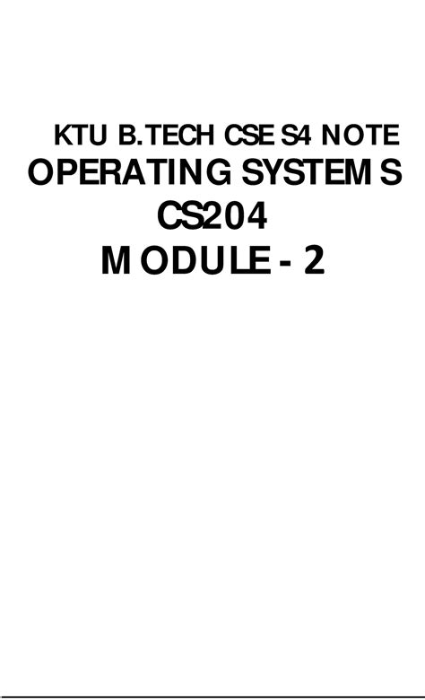 Cs204 Os Module 2 By Ms Jasheeda P Cse Department Mea Engineering College