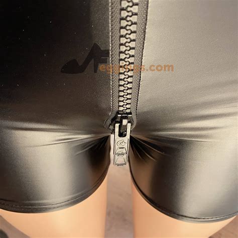 Leather Short Black Crotch Zipper Sexy Outfits Sport Outfits Bouidor