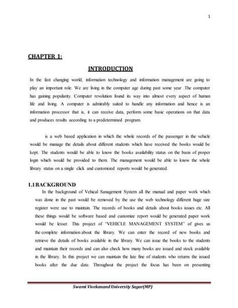 Vehicle Management System Ppt