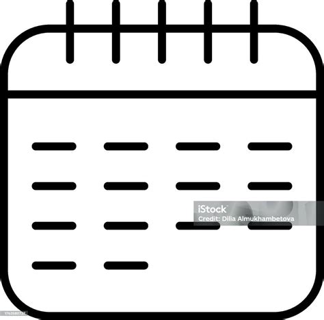 상점 및 상점에 대 한 달력 벡터 기호에 날짜 책 상점 상점에 적합합니다 미니멀한 윤곽선 스타일로 편집 가능한 획 디자인 기호 0명에 대한 스톡 벡터 아트 및 기타 이미지