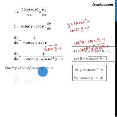 Derivative Of Cosec 1 X Cosec Inverse X Teachoo With Video